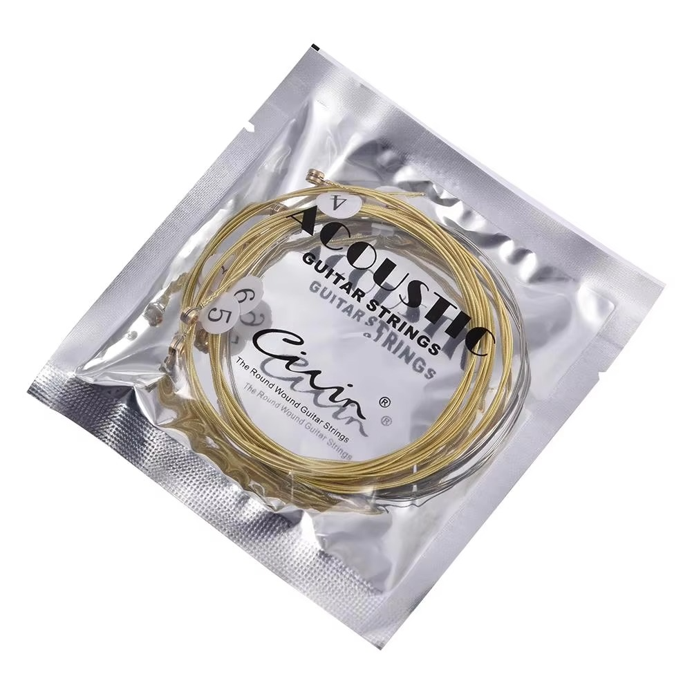 ACOUSTIC GUITAR STRINGS SET OF 6 HIGH QUALITY STRINGS BRONZE WOUND ...