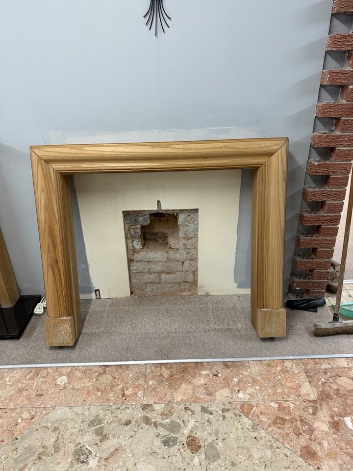 Solid Wood Fireplace Surround Light Oak Ex Showroom Display | eBay UK
