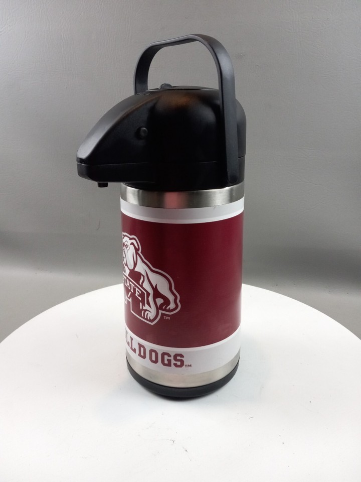 MSU Bulldog Logo Thermos 2 Quart Stainless Steel Vacuum Insulated Pump ...