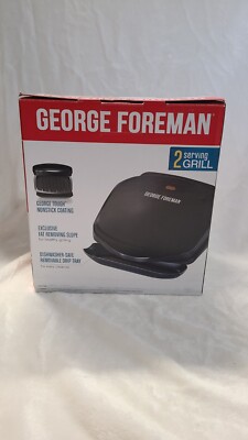 George Foreman Compact 2 Serving Grill GR10B New Open Box | eBay