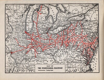 1931 Antique Pennsylvania Railroad Map Vintage Railway Map 1405 | eBay