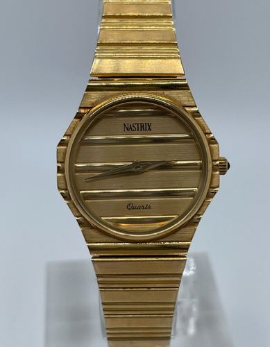 Nastrix Womens Watch Quartz Analog Gold Tone Pattern Case Dial Band | eBay