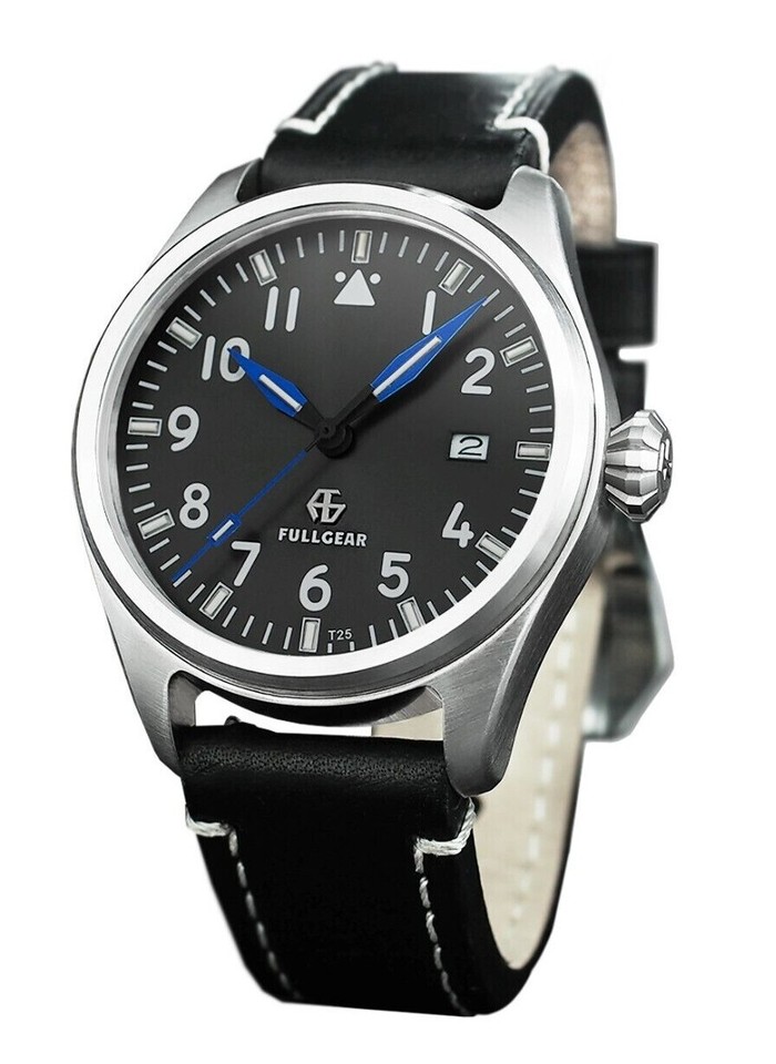 FullGear Pioneer Navigator Tritium Leather Strap 43mm Case Automatic ...