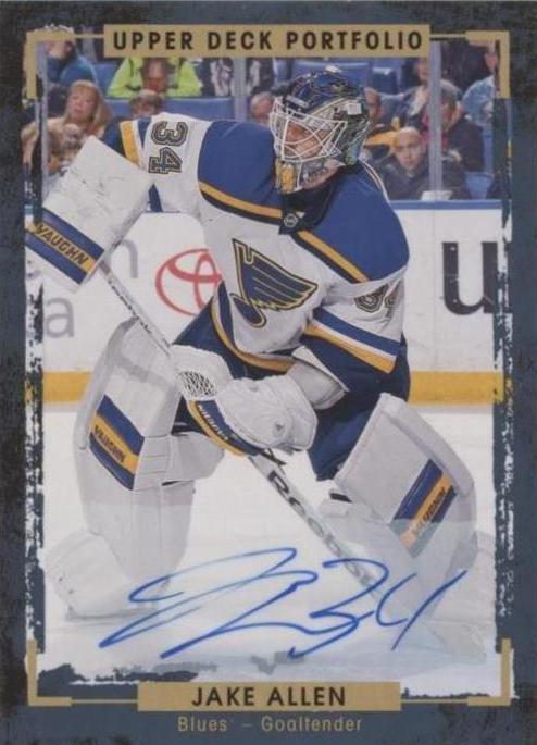 2015-16 Upper Deck Portfolio - Jake Allen #28 Autographs (AU) for sale ...