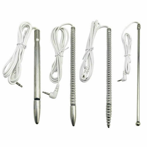 Male Electric E-stim Metal Urethral Sounding Stretcher Penis Plug Beads ...
