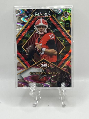 2024 WILD CARD AUTO MANIA PRC CARSON BECK Georgia QB #d 1/1 Holo-Lux ...