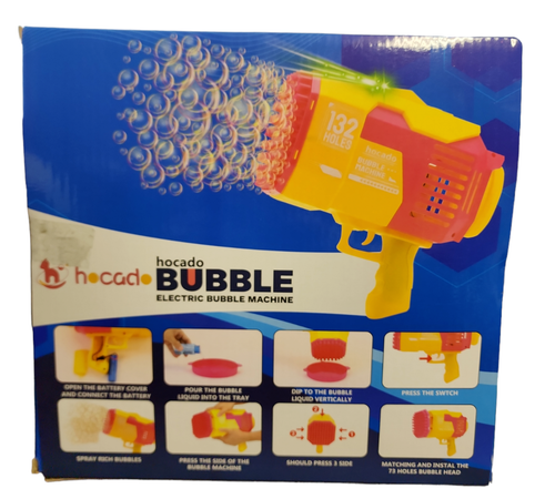 132Hole Magic Rocket Launcher Pink Bubble Gun Bubble Bazooka Bubble ...