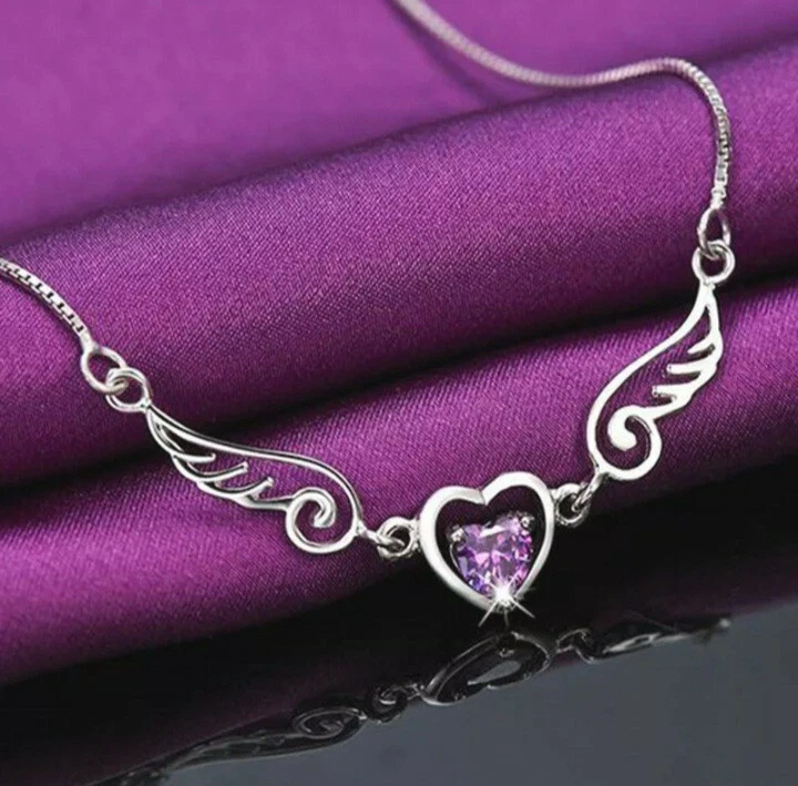 Purple Heart With Angel Wings