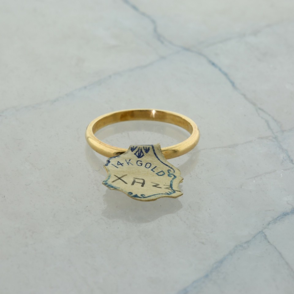14K Yellow Gold New Old Stock Wedding Band with Tag Size 6.25 Circa ...