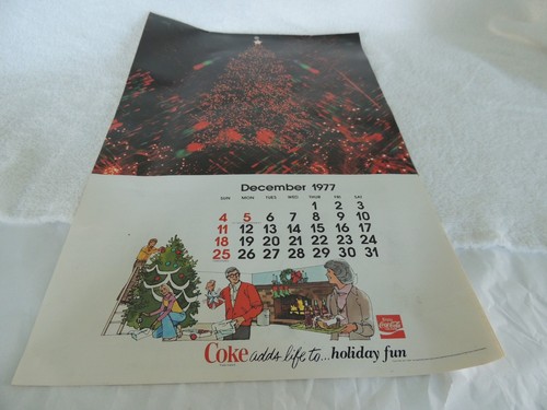 Vintage 1977-1978 Coke Double sided Wall Calendar | eBay
