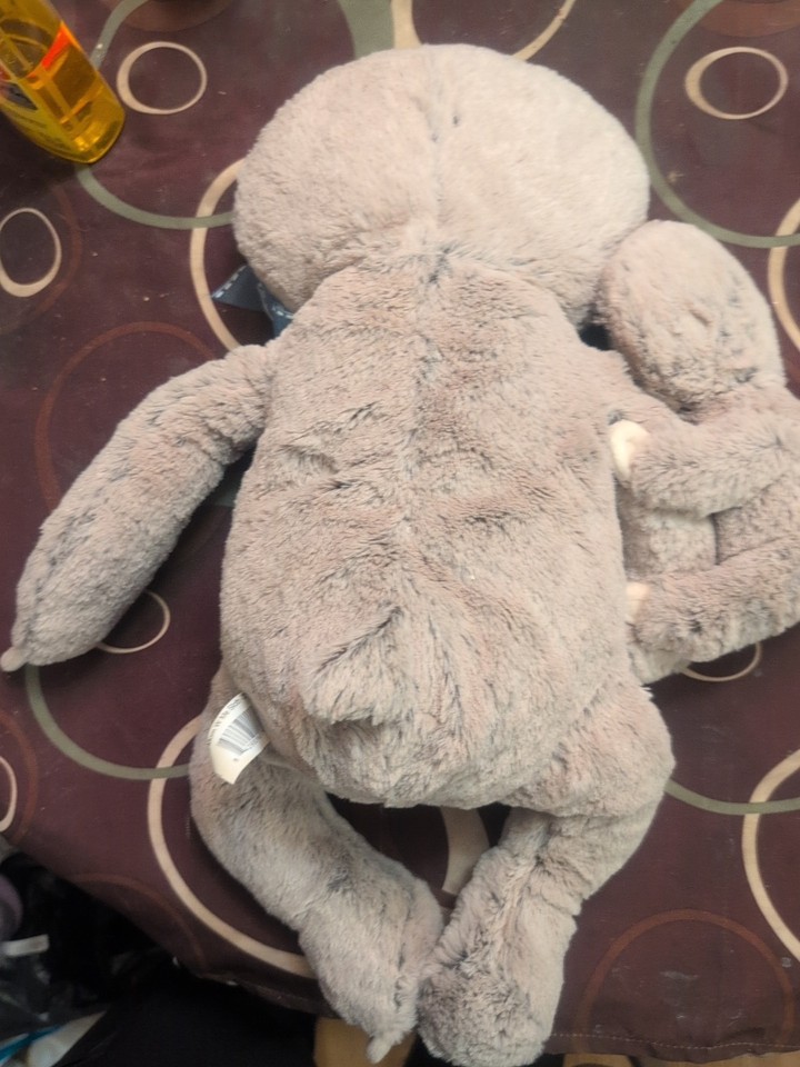 Walmart - Mom & Baby Hugging Sloth Plush, 20” Stuffed Animal, Gray ...