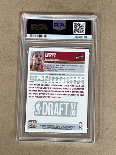2003 TOPPS CHROME #111 LEBRON JAMES PSA 8 NM-MT | eBay