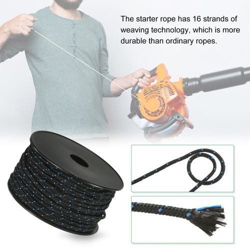 Recoil Starter Rope Pull Cord 4.5mm 60m for Mower [Black Blue] | eBay