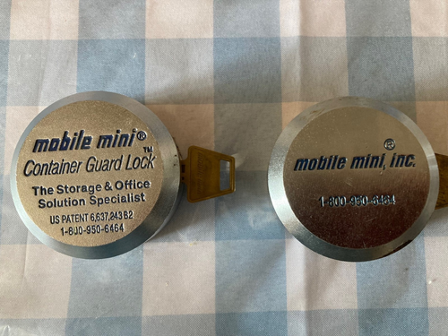 2 Mobile Mini Container Guard Puck Locks KEYED DIFFERENT FREE USA ...