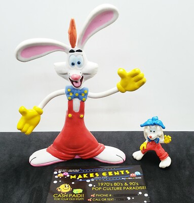 1987 Disney Roger Rabbit PVC Figure and Bendy Figure Disney Amblin ...
