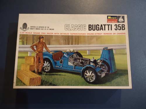 1966 Monogram Classic Bugatti 35B Grand Prix Racer 1/24 Model Car Kit ...
