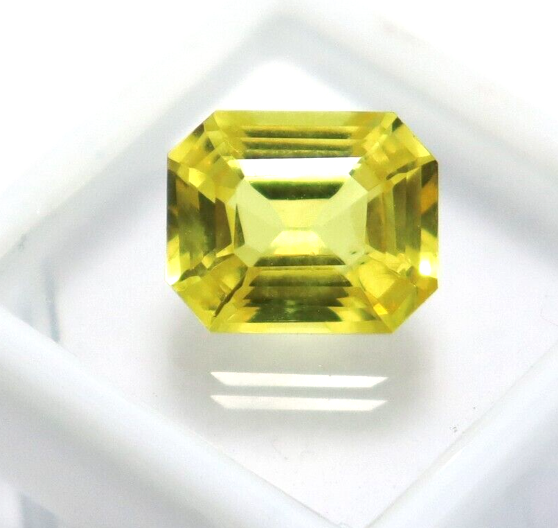 Yellow Sapphire Emerald Shape CERTIFIED Loose Gemstone 10 Ct Hal | eBay ...
