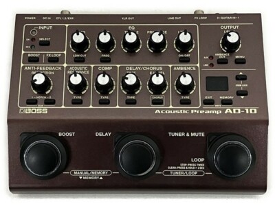 Boss AD-10 Acoustic Preamp Guitar Processor Effects Pedal Tested used ...