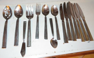 Cambridge Geometric Stainless Flatware Silverware Korea Mixed Serving ...