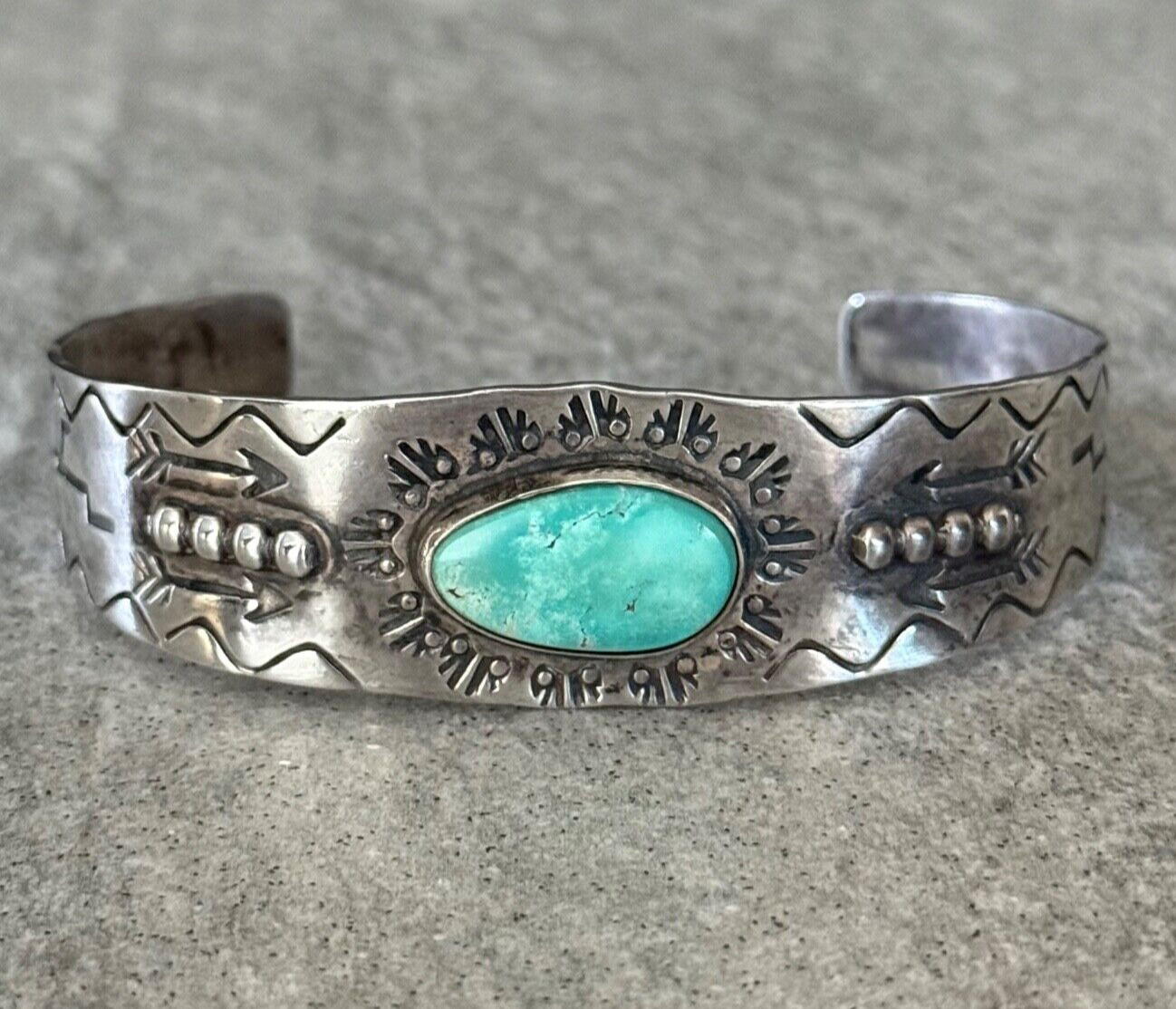 Old Vintage Fred Harvey Era Navajo Turquoise Hand Sta… - Gem