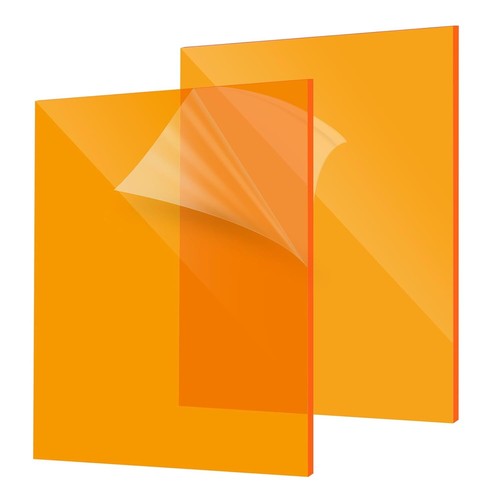 Orange Acrylic Sheet 12" x 16" 2 Pack Glossy Translucent Colored Cast ...