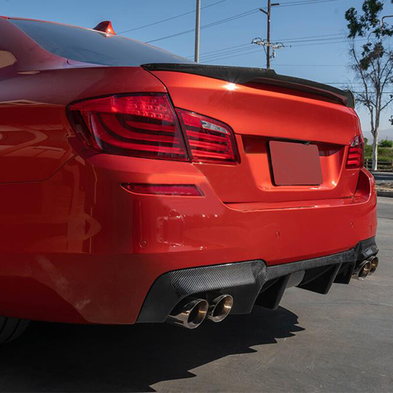 For BMW F10 530i 535i M-Sport 2011-16 REAL CARBON FIBER Rear Bumper ...