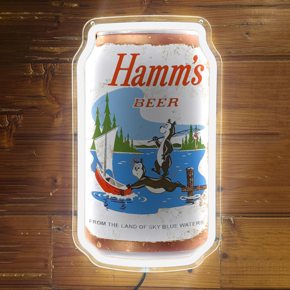 Hamm’s Beer Fishing on the Lake, Club Beer Bar Man Cave Neon Sign Light ...
