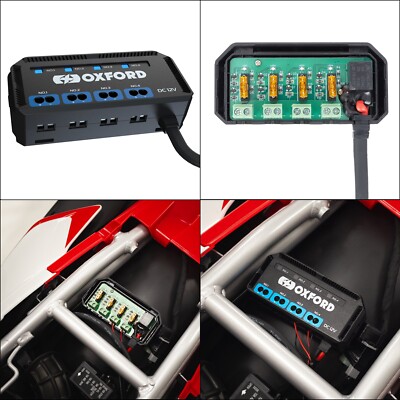Oxford Junction Box Motorcycle Motorbike 12V With Fused Power Outlets ...