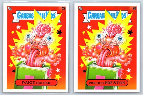 Garbage Pail Kids GPK 2-Card Set Book Worms Paige Holder 2a & Pinched ...