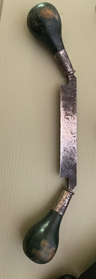 ANTIQUE VTG PEXTO Mini Draw Tool Wooden Handles 4” x 1” Blade Carpentry ...