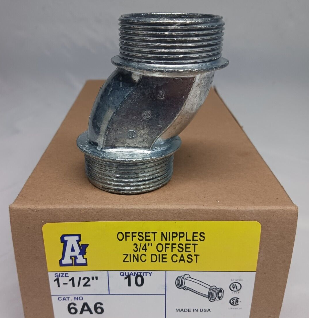 ( 1 Pc. ) Arlington 1-1/2" Offset Nipples, 3/4" Offset ~ Zinc Die Cast | eBay