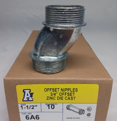 ( 1 Pc. ) Arlington 1-1/2" Offset Nipples, 3/4" Offset ~ Zinc Die Cast | eBay