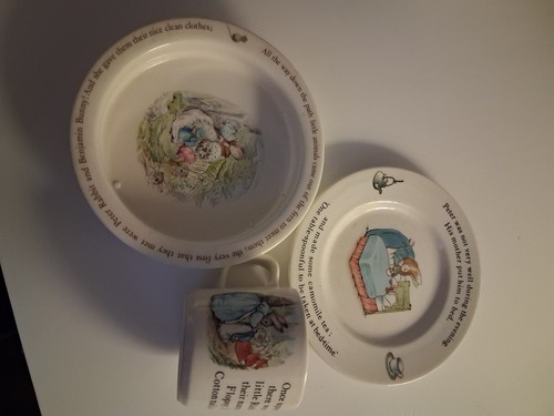 Wedgwood Beatrix Potter nursery Set Mug Bowl and PLATE | eBay UK