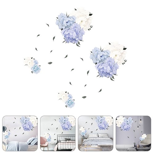 2 Sheets PVC Peony Flower Wall Decal Sticker for Home Bedroom Living ...