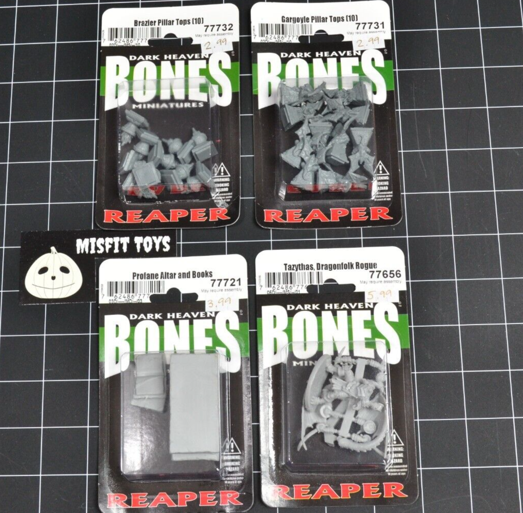 Reaper Dark Heaven Bones Miniatures Pillar Tops & More - Lot of 4 ...