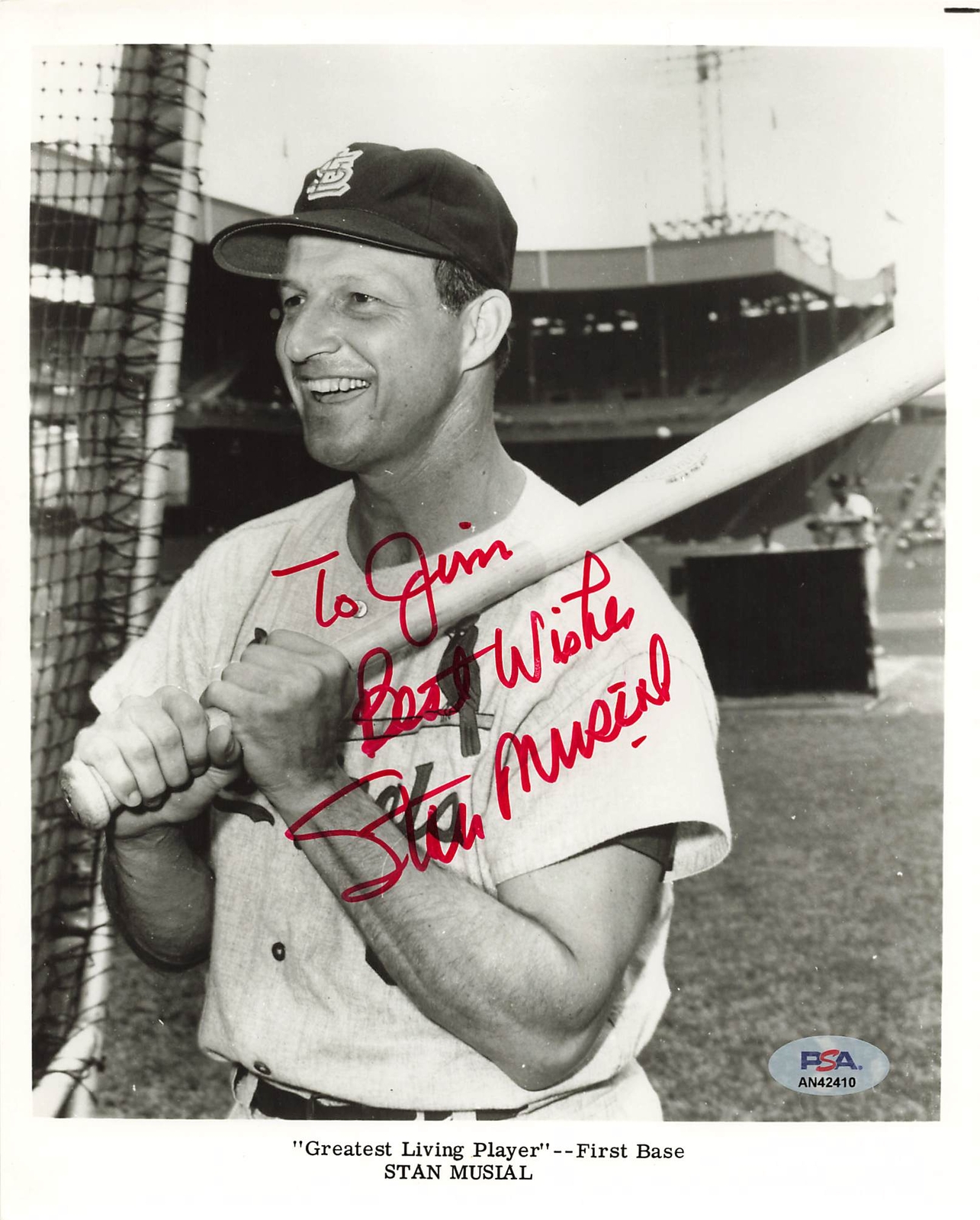 Stan Musial Cardinals Signed 8x10 Photo Autograph PSA/DNA AN42410 | eBay