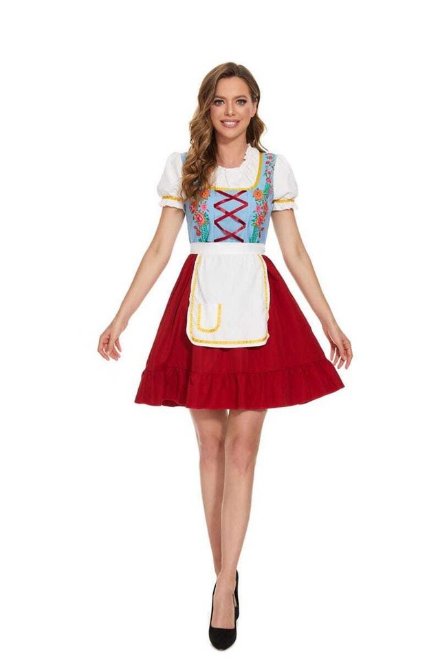 N732 Ladies Oktoberfest Wench Dirndl German Dress Up Bavarian Beer Maid ...