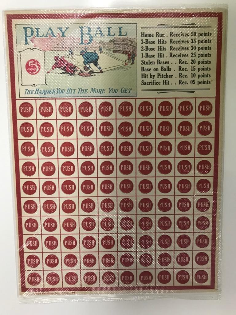 Vintage 5c Baseball Punch Card Trade Stimulators, unused | eBay