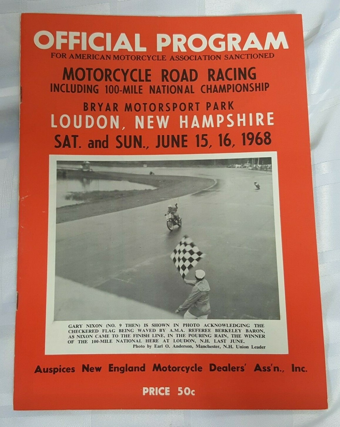 1968 MOTORCYCLE ROAD RACING PROGRAM LOUDON NEW HAMPSHIRE BRYAR ...