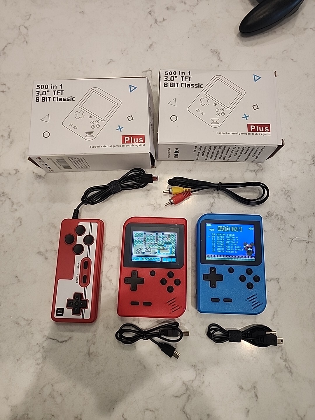 500 In 1 Retro-Bit Portable Console Red And Blue 849172009929 | eBay