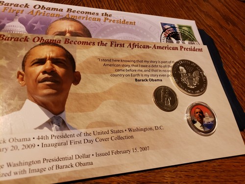 Barack Obama Inauguration First Day Cover Colorized Coin Collection Set ...