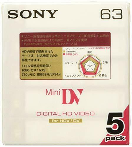 SONY Mini DV cassette tape 5DVM63HD Recording media for video camera ...