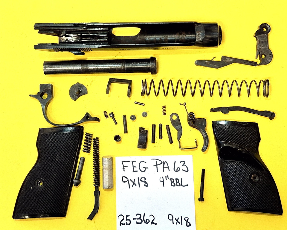 FEG Hungarian PA-63 Parts Slide Barrel Grip Hammer Trigger Guard 25-362 ...