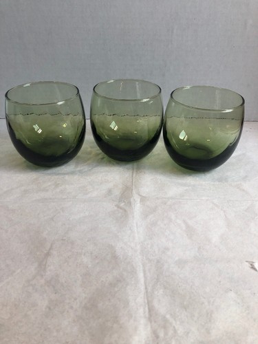 Vintage Set Of 3 Libby 11oz Rock Glasses Forest Green | eBay