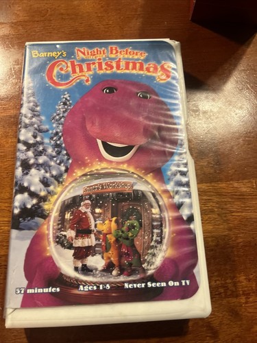 Barney’s Night Before Christmas VHS Video Tape RARE 16 Sing Along Songs ...