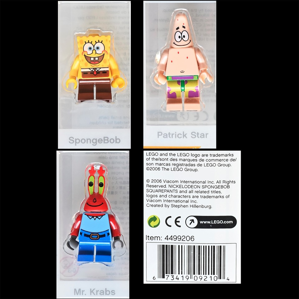 Lego SpongeBob, Mr. Krabs, Patrick magnet minifigures NIP [2006] 851854 ...