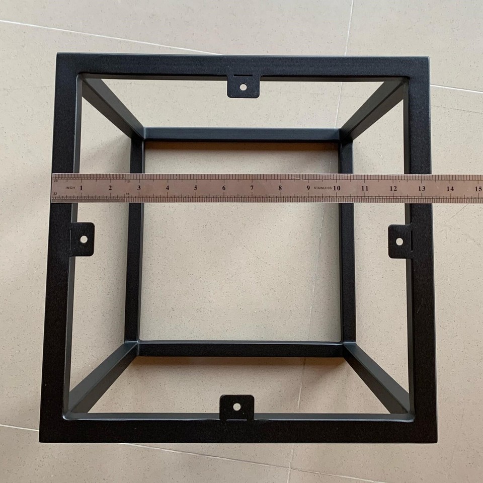 Square metal stool End table base Frame stool Sturdy frame Black Powder ...