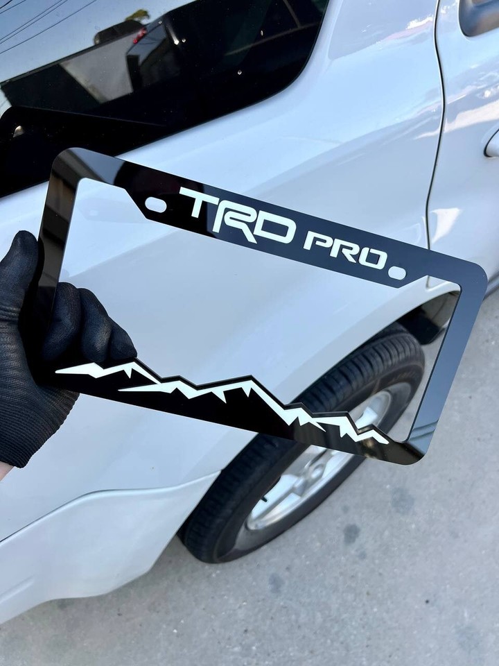 TRD PRO LICENSE PLATE FRAME TOYOTA ACCESSORY FRONT REAR TAG HOLDER ...