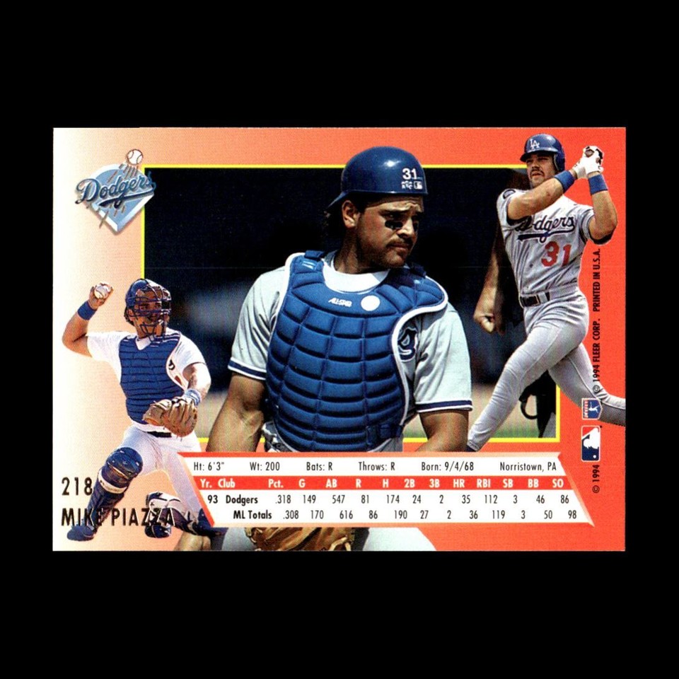 Mike Piazza 1994 Fleer Ultra Los Angeles Dodgers #218 R315C 37 | eBay