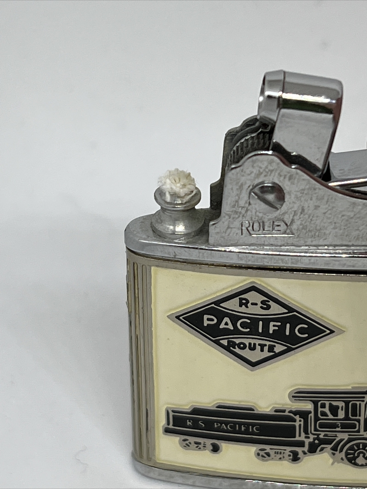 ROLEX Roscoe Snyder Pacific RSP Railway FLAT ADVERTISING TRAIN LIGHTER ...